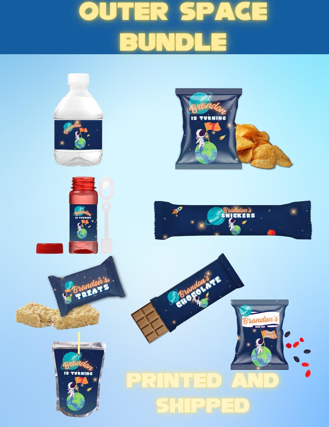 Blue Space Themed Party Package | Astronaut Party Favors | Galaxy Party ...