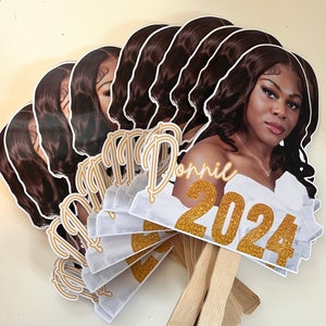 Custom Graduation Photo Fan| Personalized Graduation Fan| Grad Paddle ...