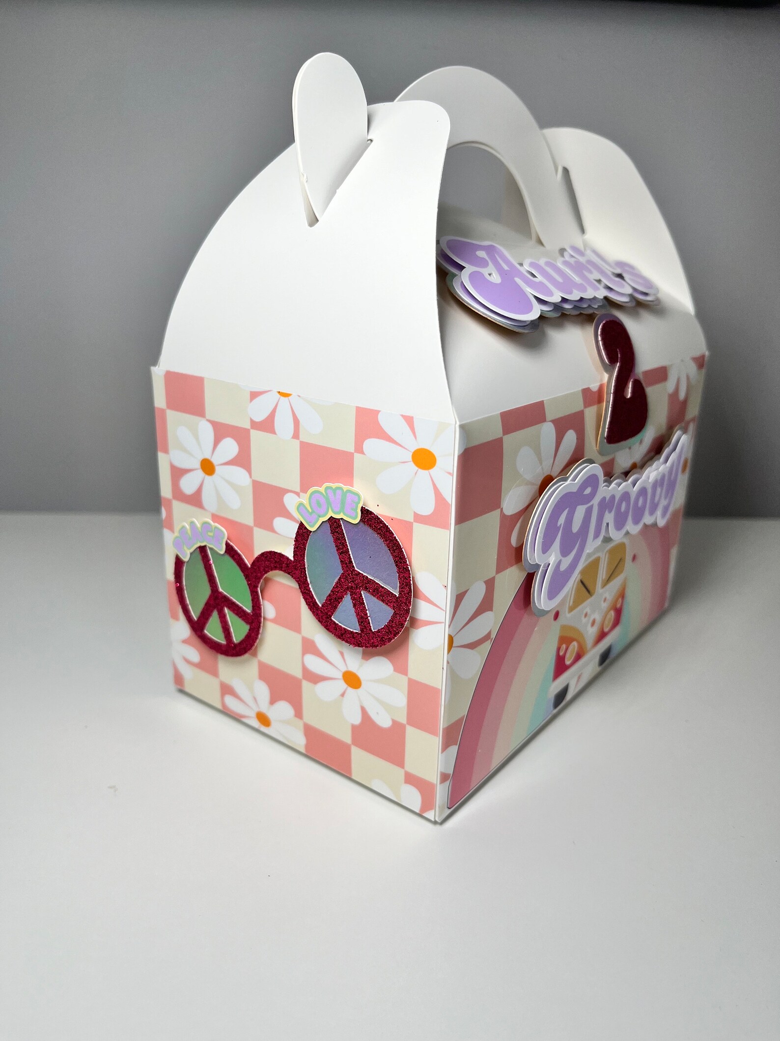 Two Groovy Party Favor Boxes Groovy Birthday Decorations Groovy Gable ...