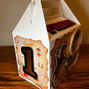 Personalized Cowboy First Rodeo Party Favor Boxes Western Birthday 1st ...