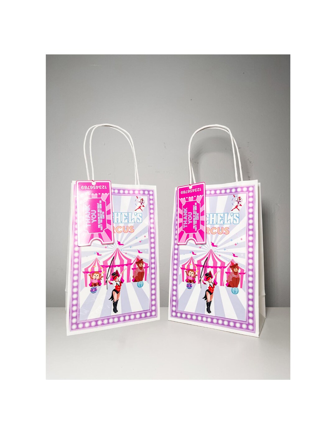 Pink Circus Favor Bags | Circus Gift Bags | Circus Treat Bags | Circus ...