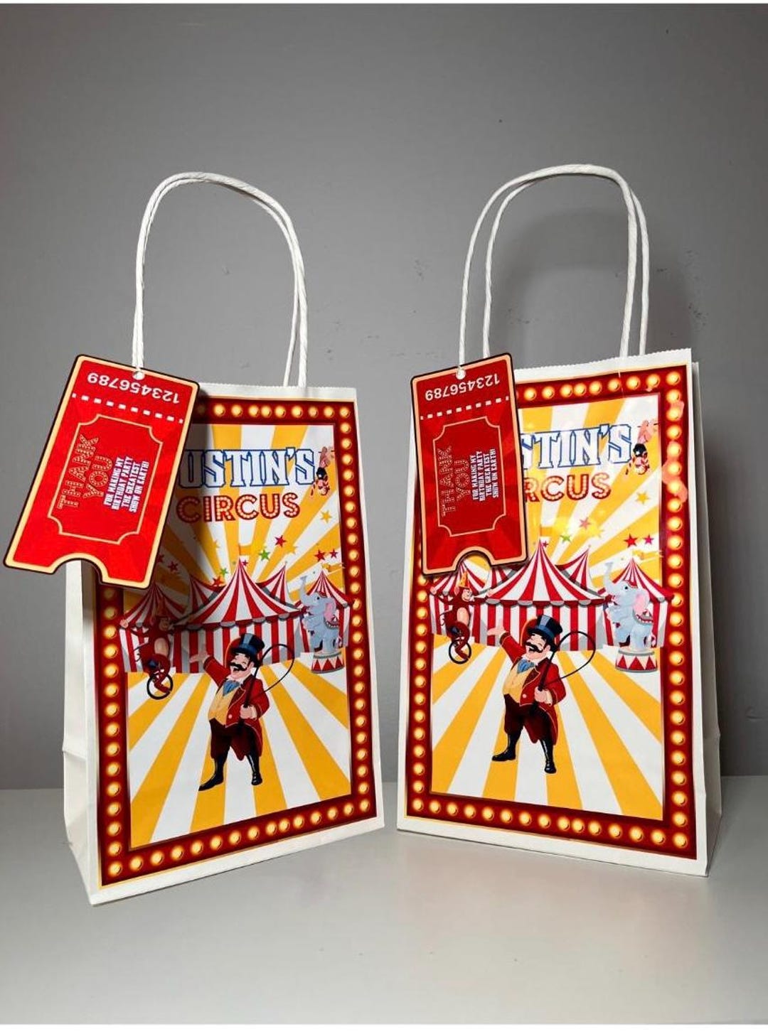 Red Circus Favor Bags | Circus Gift Bags | Circus Treat Bags | Circus ...