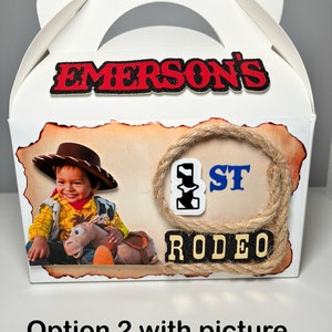 Personalized Cowboy First Rodeo Party Favor Boxes| Western Birthday ...