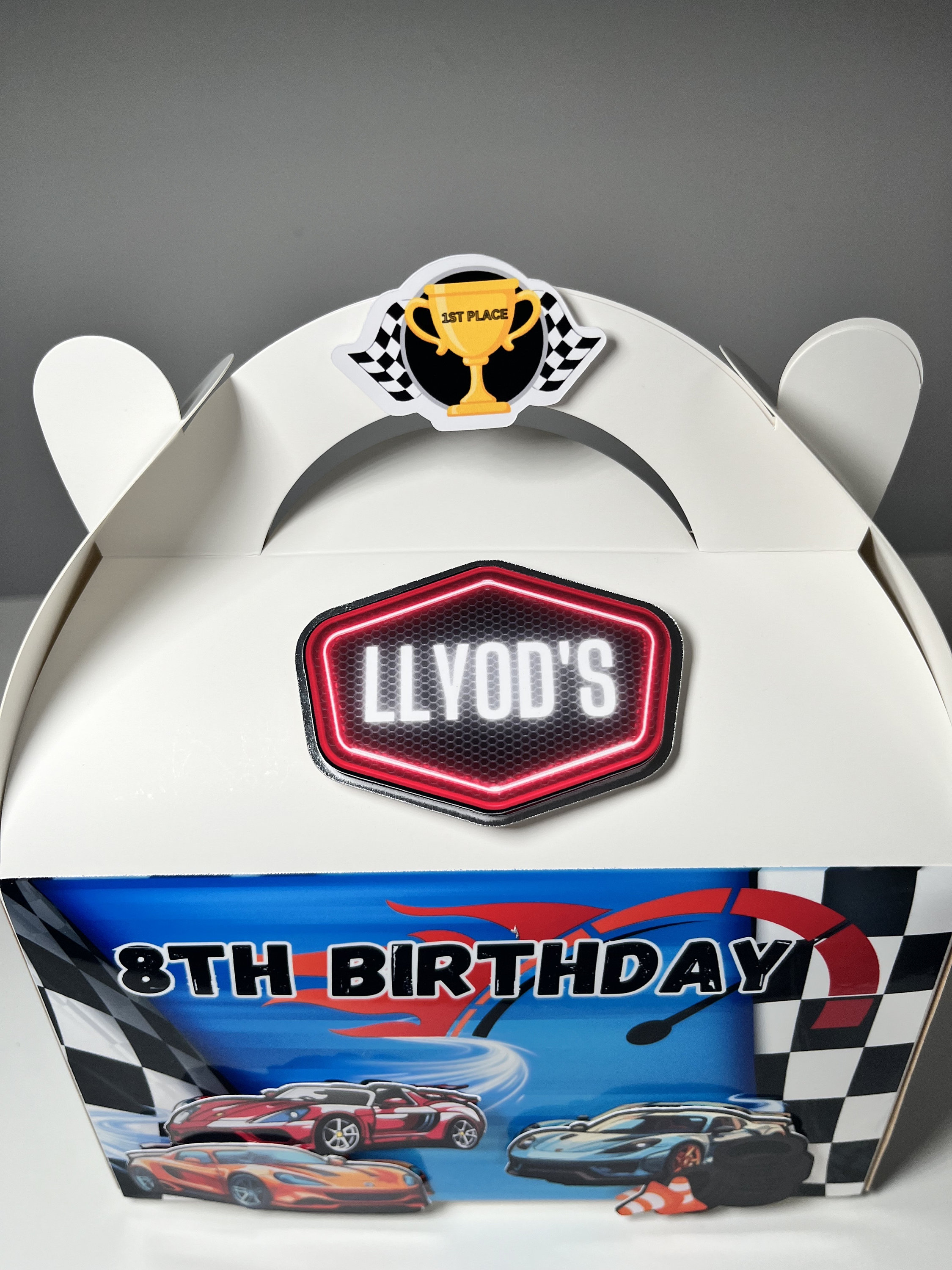 Race Car Favor Boxes | Racing Birthday Decor | Two Fast Birthday ...
