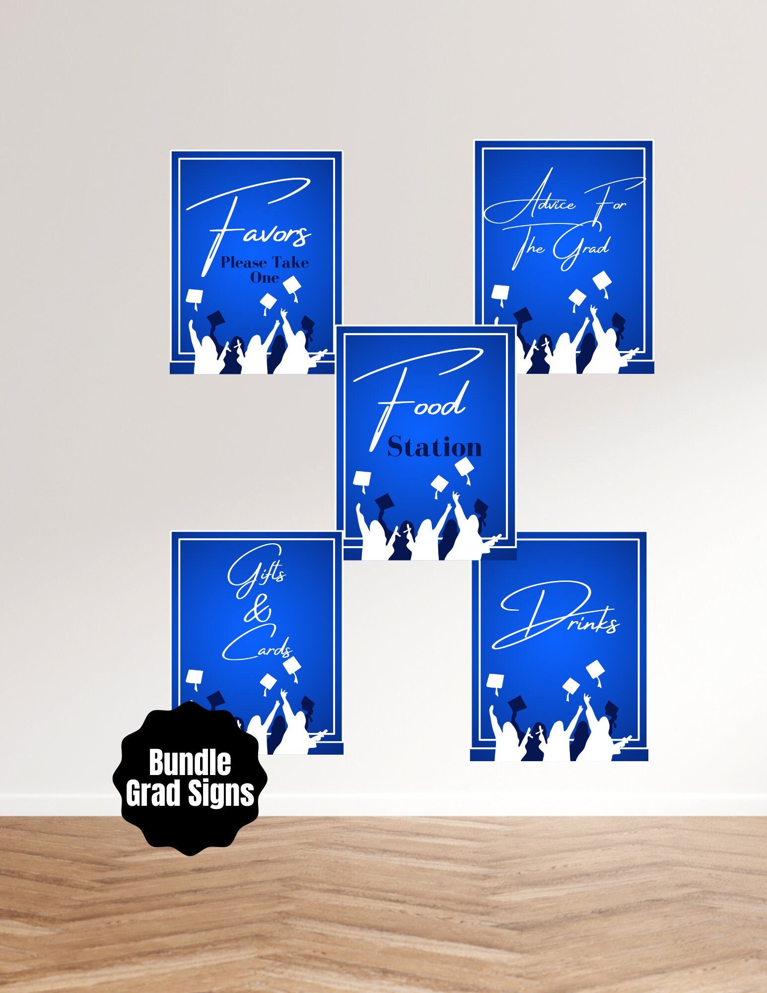 Blue Graduation Party Signsprintable Graduation Signs Graduation Table ...