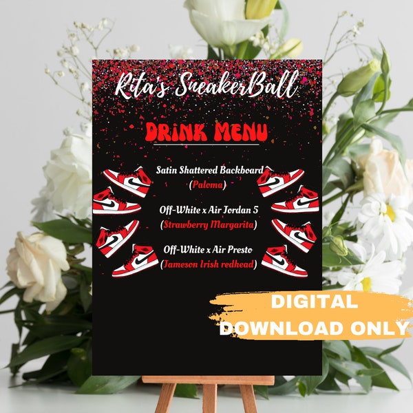 Sneakerball Drink Menu - Etsy