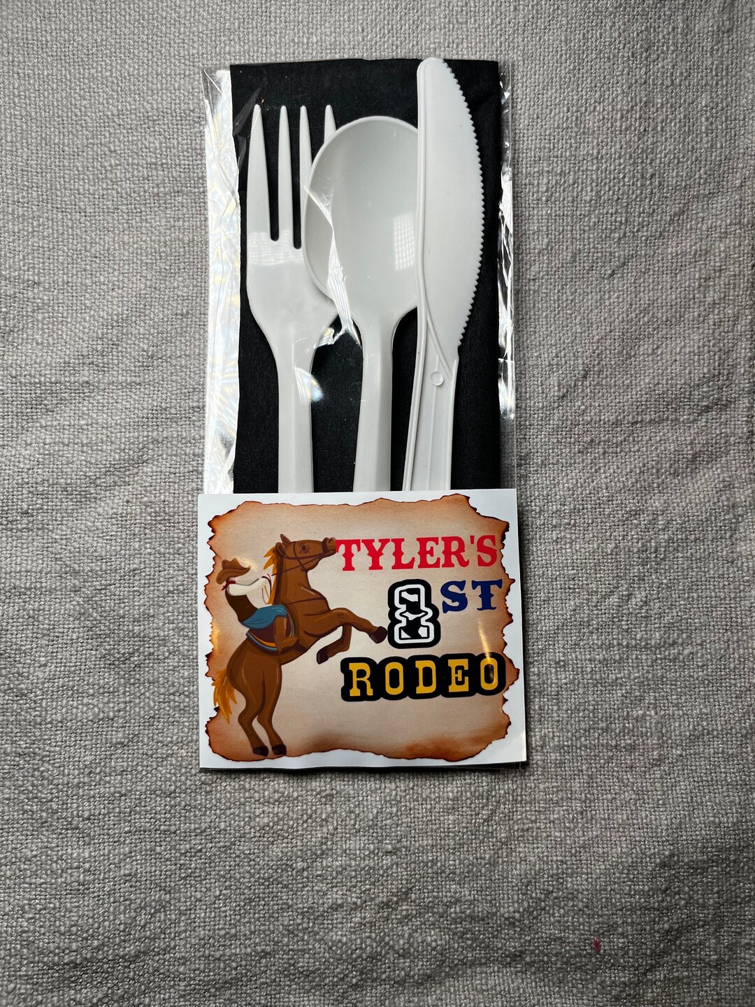 Personalized Cowboy First Rodeo Utensil Pack | Rodeo Themed Birthday ...