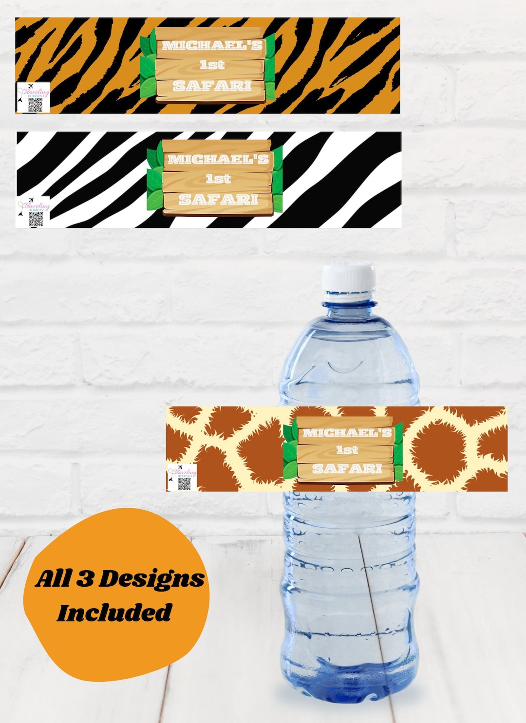 Printed Safari Party Water Bottle Labels | Animal Print Decor | Jungle ...