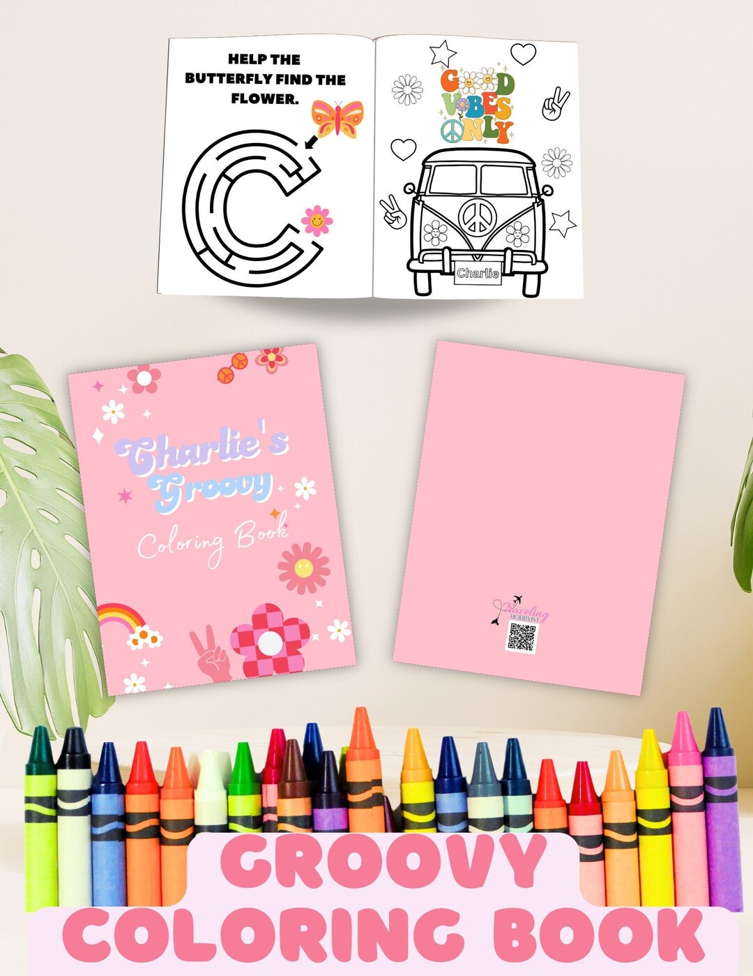 Groovy Coloring Books | Two Groovy Party Favor |one Groovy Coloring ...