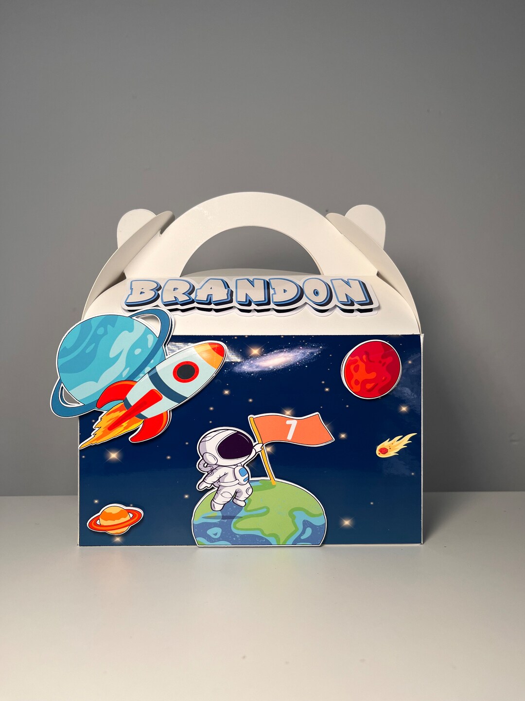 Personalized Astronaut Party Favor Boxes | Space Birthday Decor |first ...