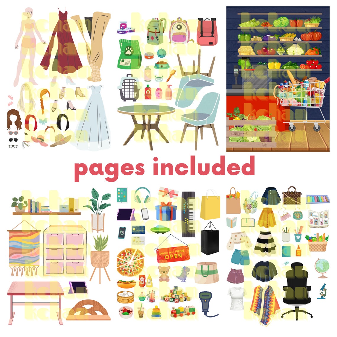 Shopping Mall Printable Paper Doll Doll 17-page PDF Style Paper Doll ...