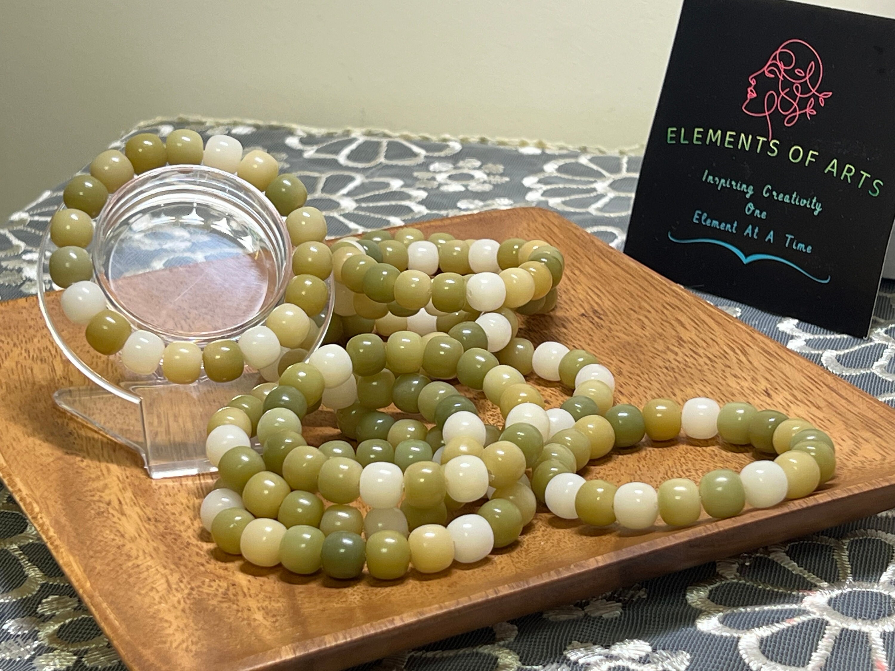 Natural Bodhi Seed Bracelet macha - Etsy