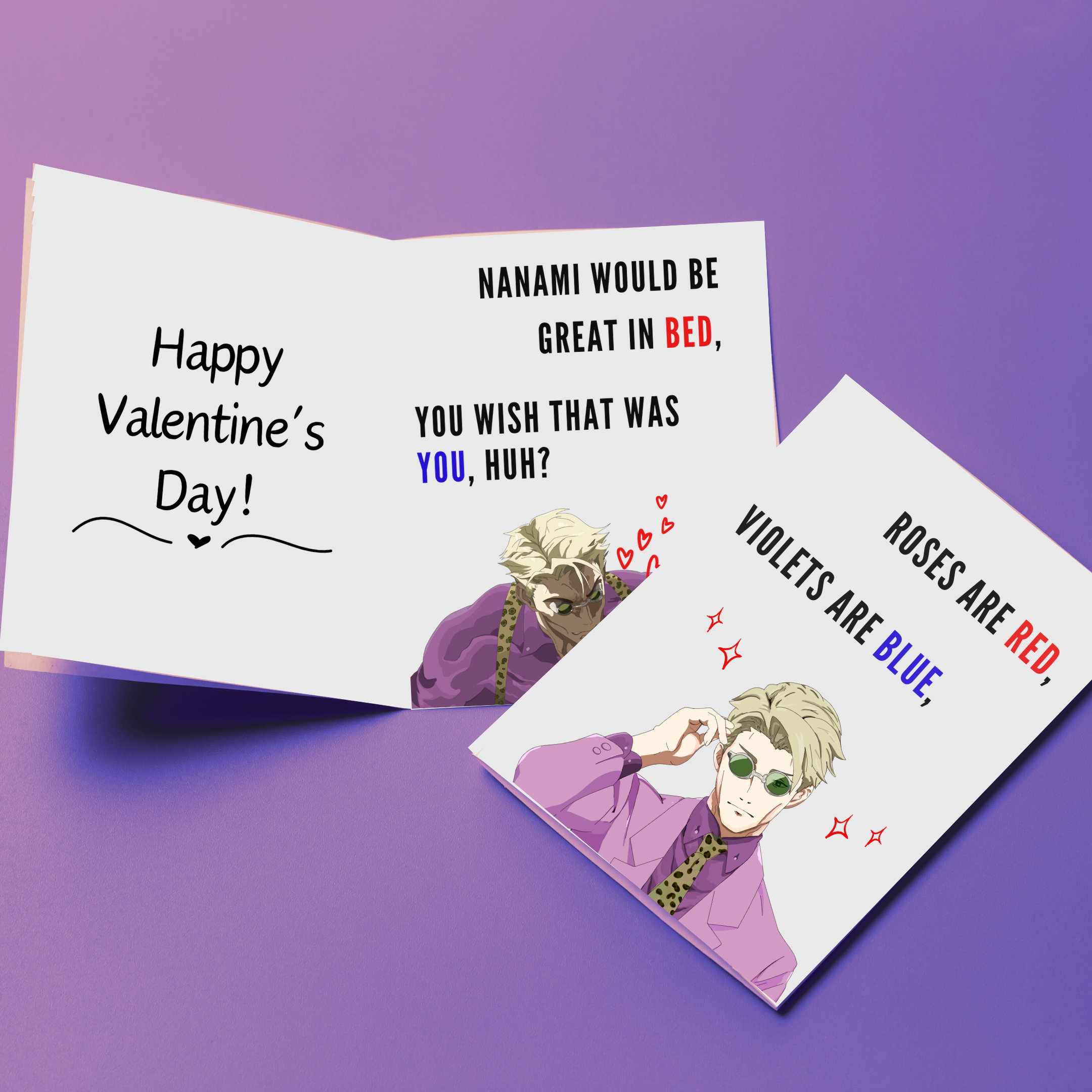 DIY Inspired Nanami JJK Valentine's, Birthday, Funny Card for Download ...