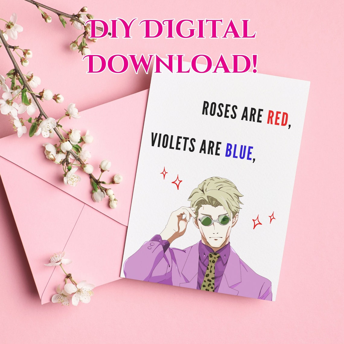 DIY Inspired Nanami JJK Valentine's, Birthday, Funny Card for Download ...