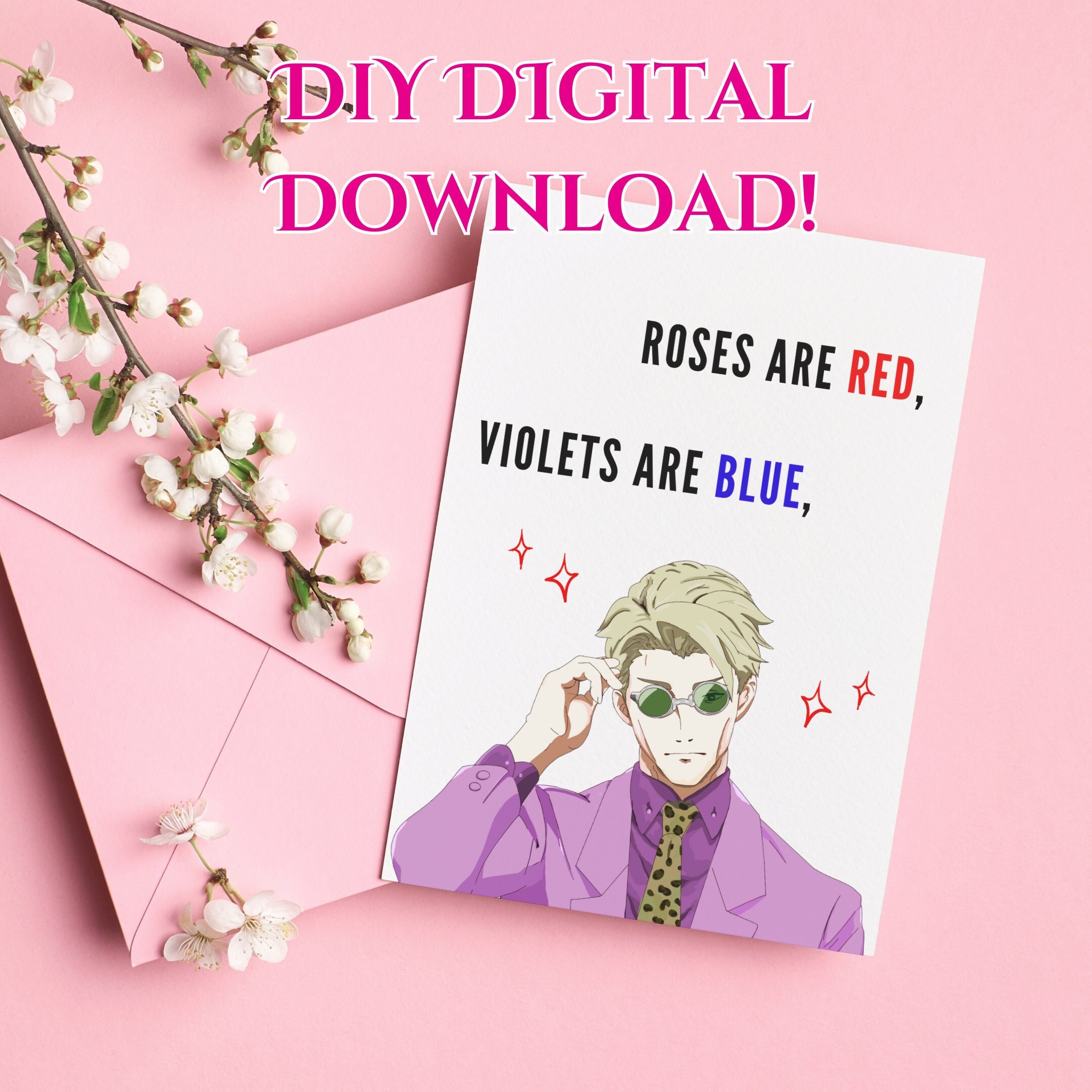 DIY Inspired Nanami JJK Valentine's, Birthday, Funny Card for Download ...