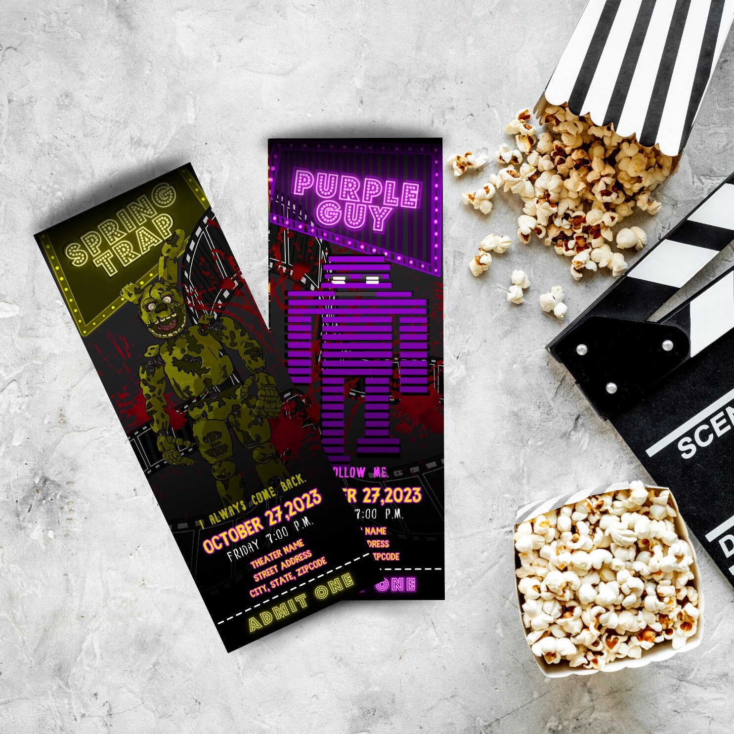 Five Nights at Freddy's Movie Tickets Digital Download and DIY Print ...