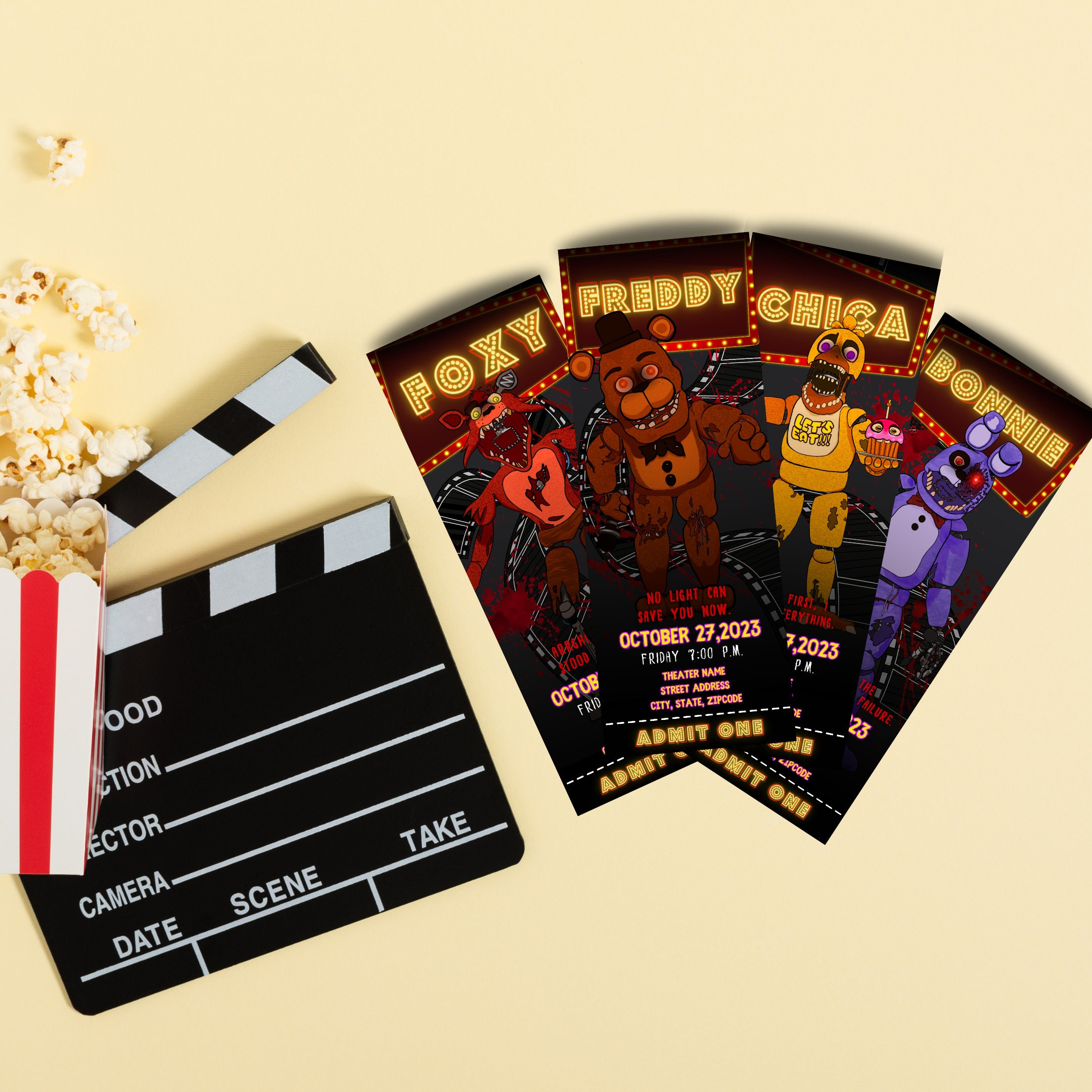 Five Nights at Freddy's Movie Tickets Digital Download and DIY Print - Etsy