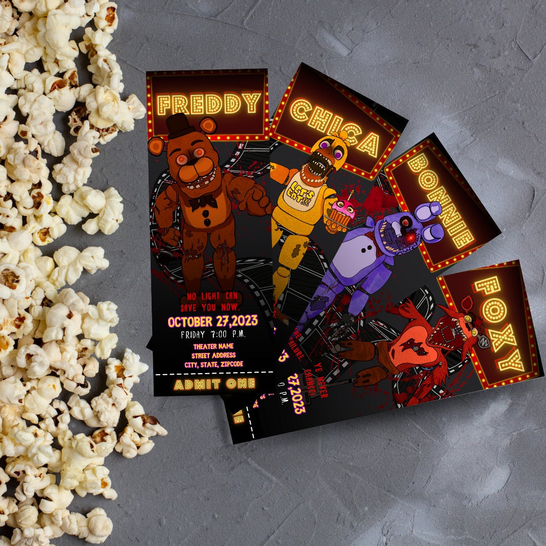 Five Nights at Freddy's Movie Tickets Digital Download and DIY Print - Etsy