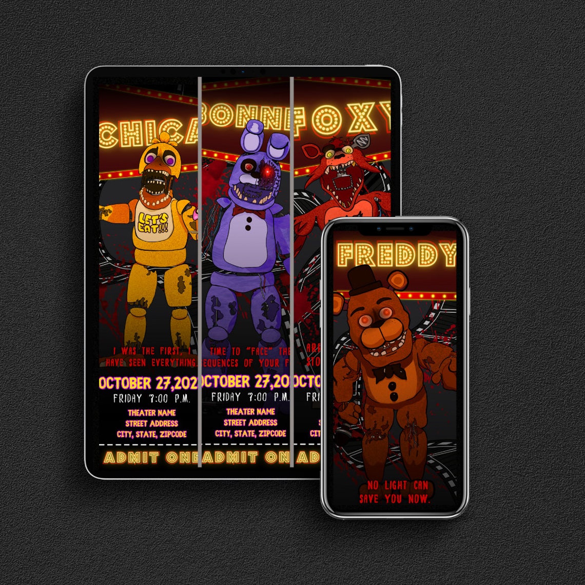 Five Nights at Freddy's Movie Tickets Digital Download and DIY Print - Etsy