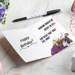 DIY Inspired Nanami JJK Valentine's, Birthday, Funny Card for Download ...
