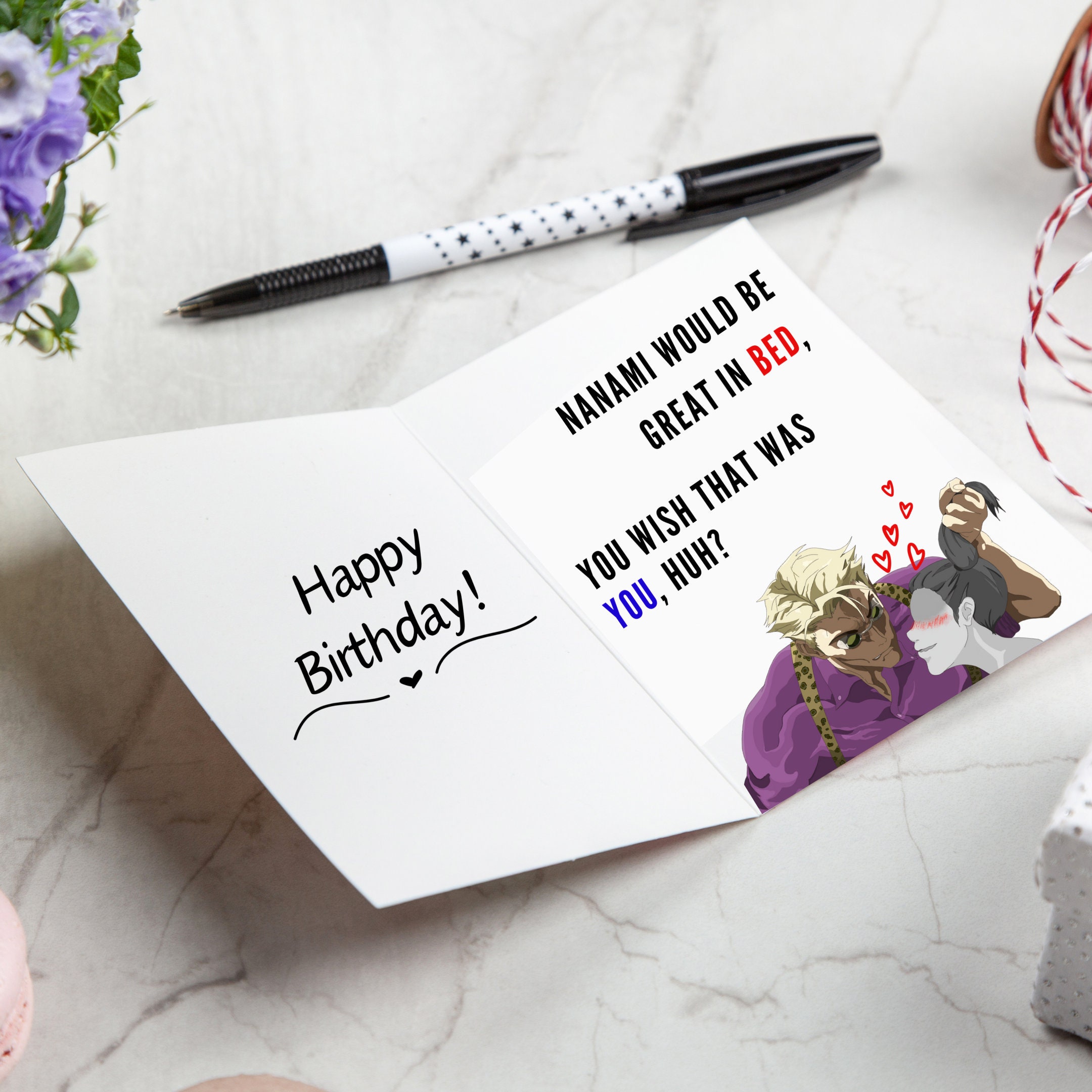 DIY Inspired Nanami JJK Valentine's, Birthday, Funny Card for Download ...