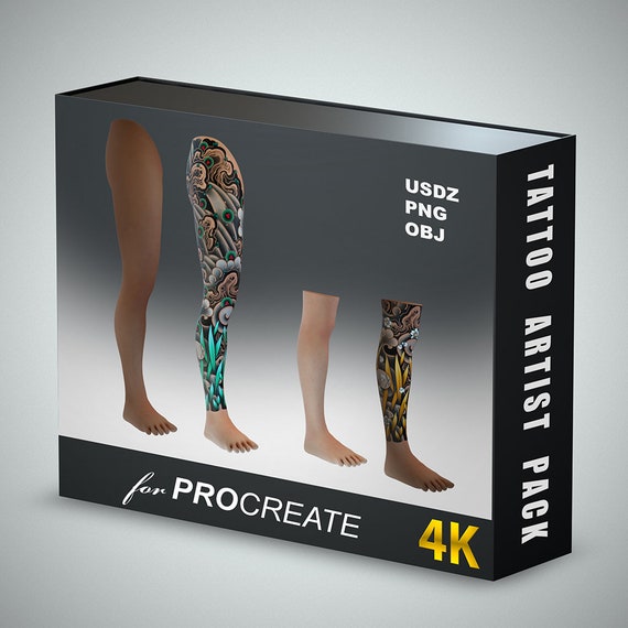 Tattoo Artist 3D Model Leg Pack for Procreate - Etsy