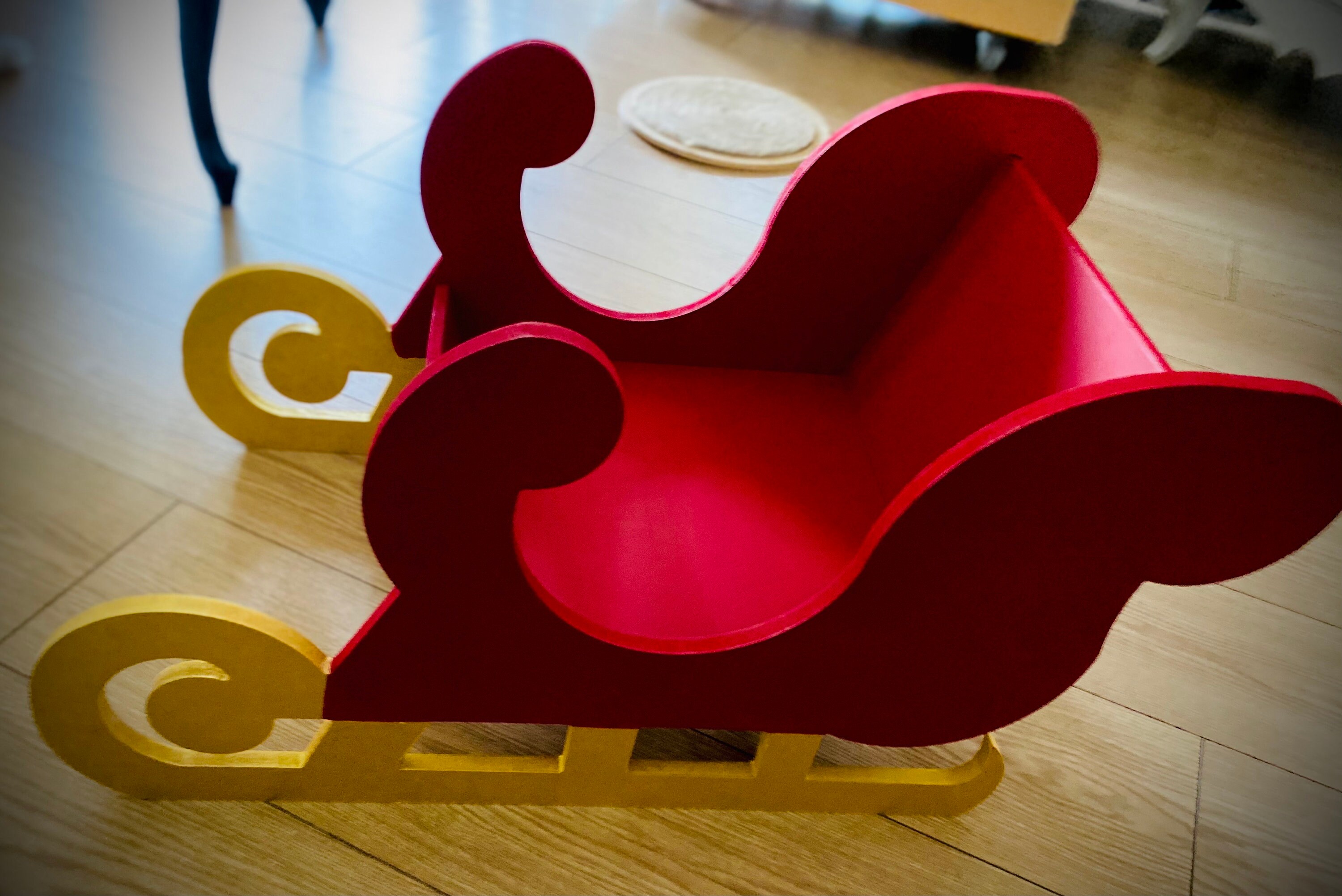 Handmade Wooden Santa Sleigh: Christmas Home Decor, Newborn Photo Prop ...