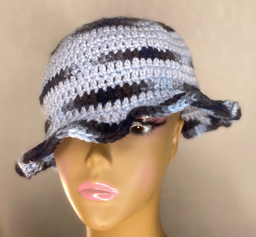 Wavy Brim Crochet Beanie Hat - Etsy
