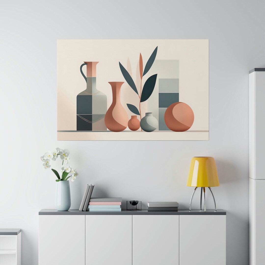 2D Minimalist Still Life Art Canvas Wall Art Minimalist Living Room ...