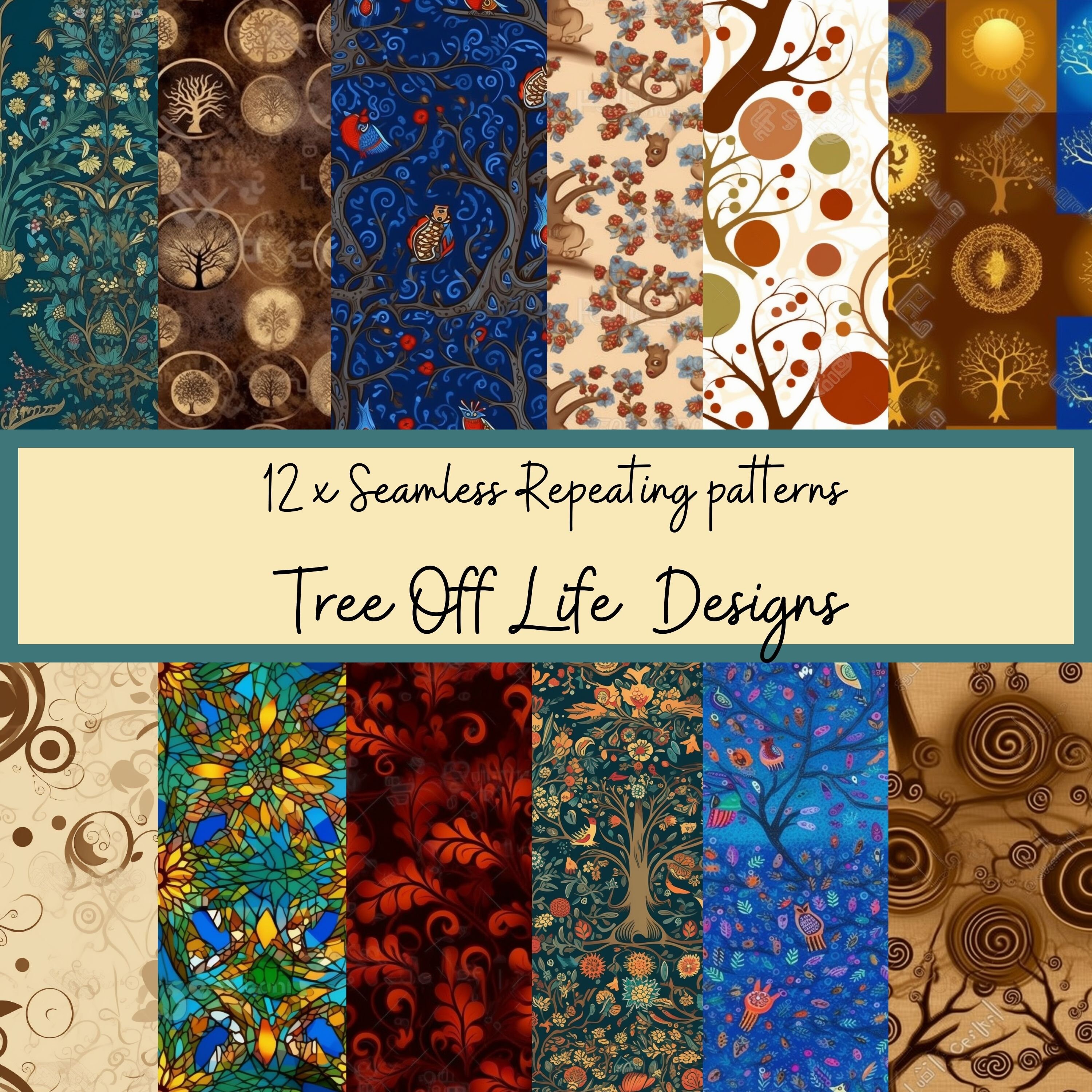 12 X Tree of Life Patterns | Seamless Repeating Patterns | Fully ...
