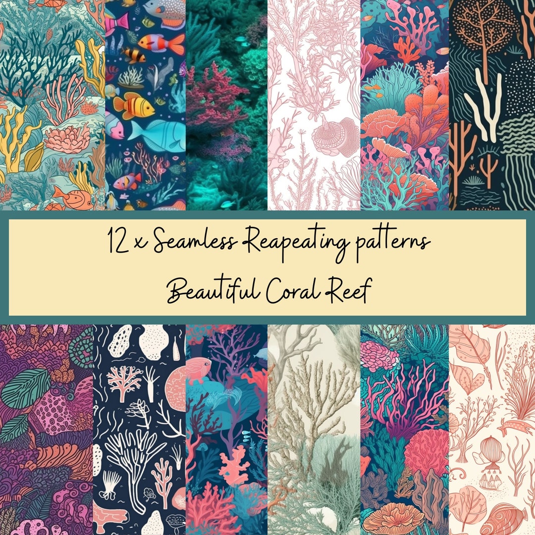 12x Seamless Coral Reef Patterns | Seamless Repeating Patterns ...