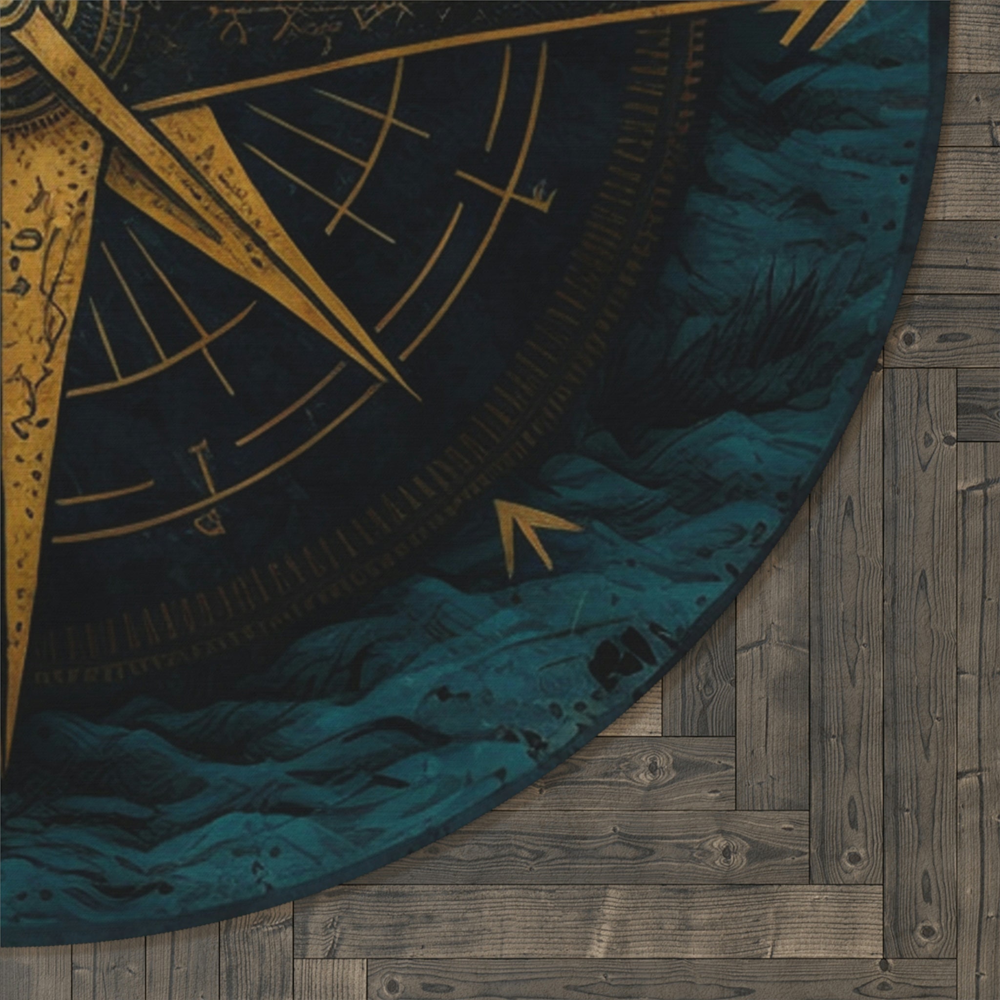 Nautic Style Compass Round Rug | Nautic Home Decor | Compass Circle Rug ...