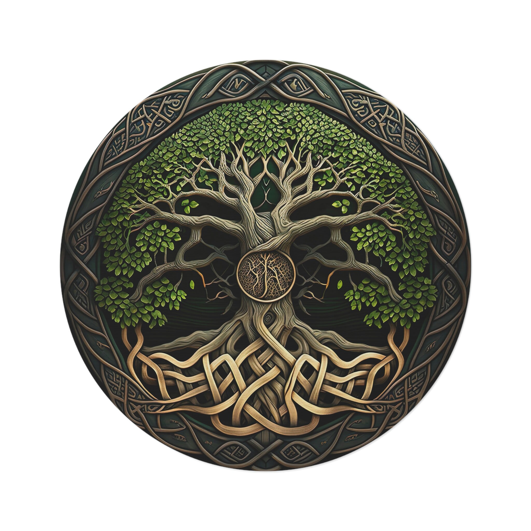Celtic Tree of Life Round Rug | Earthy and Natural Home Décor | Circle ...