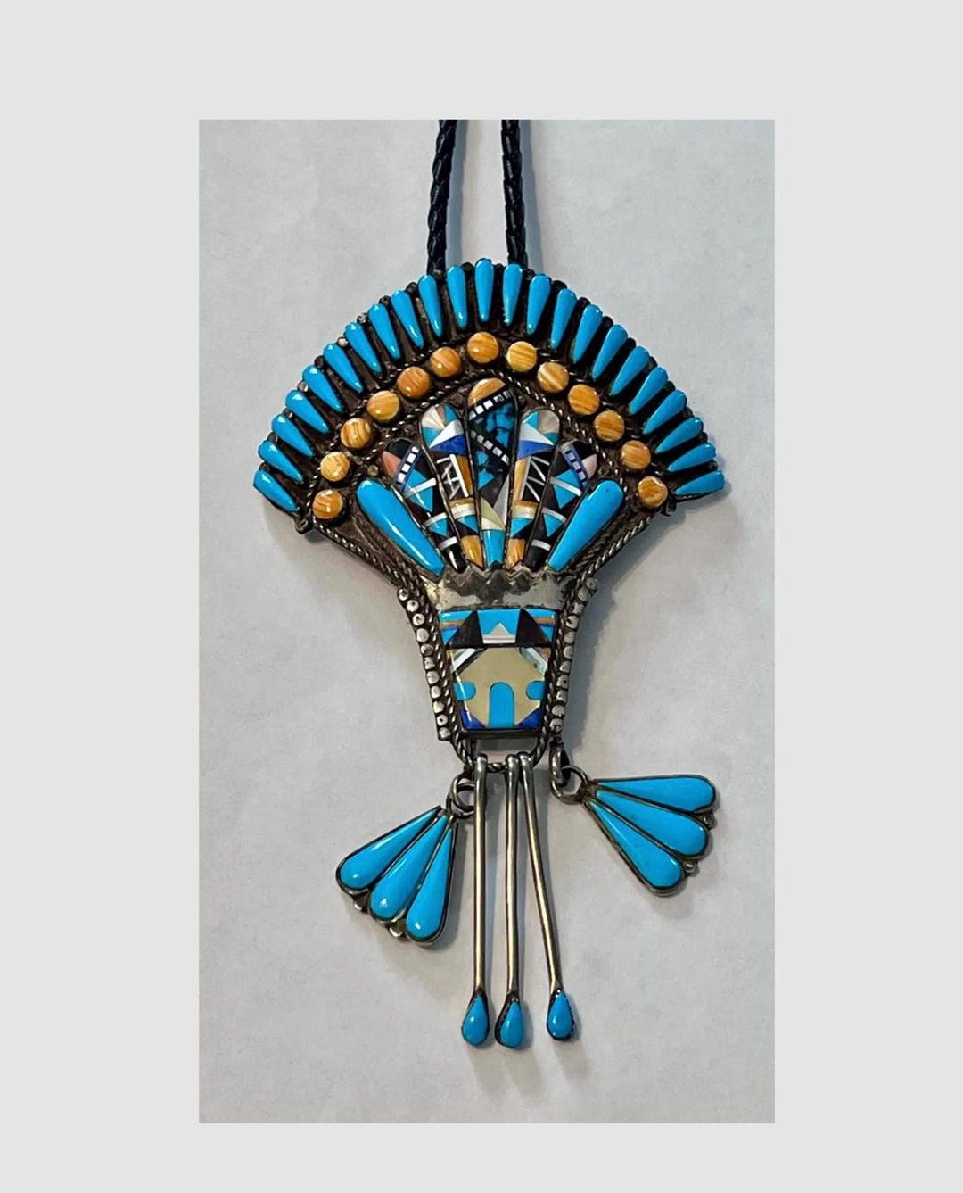 Vintage Zuni Turquoise Bolo Tie | Sterling Silver, Southwestern Jewelry ...