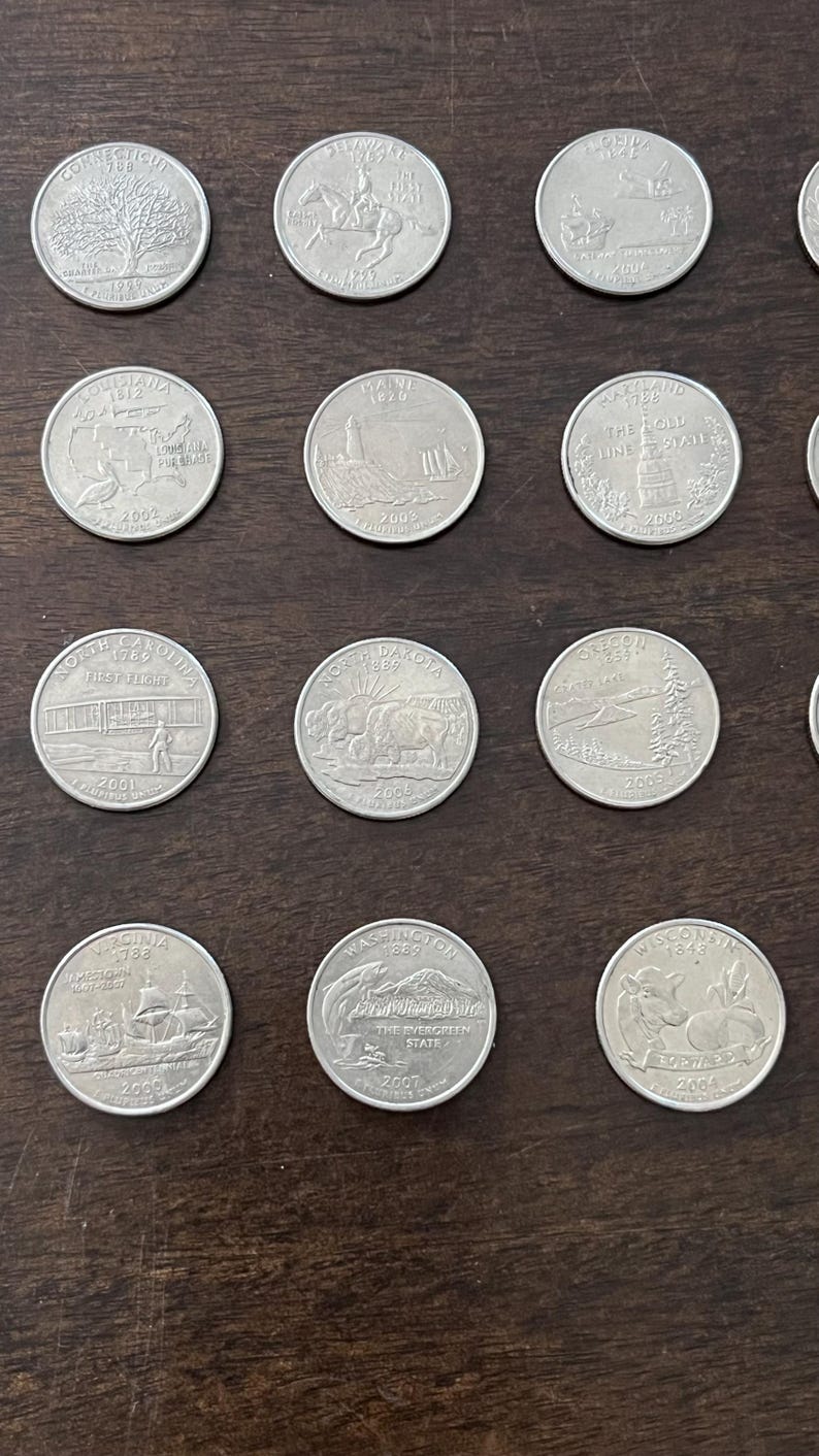 US State Quarter Collection | D Mint Mark, Collectible Coins - Etsy