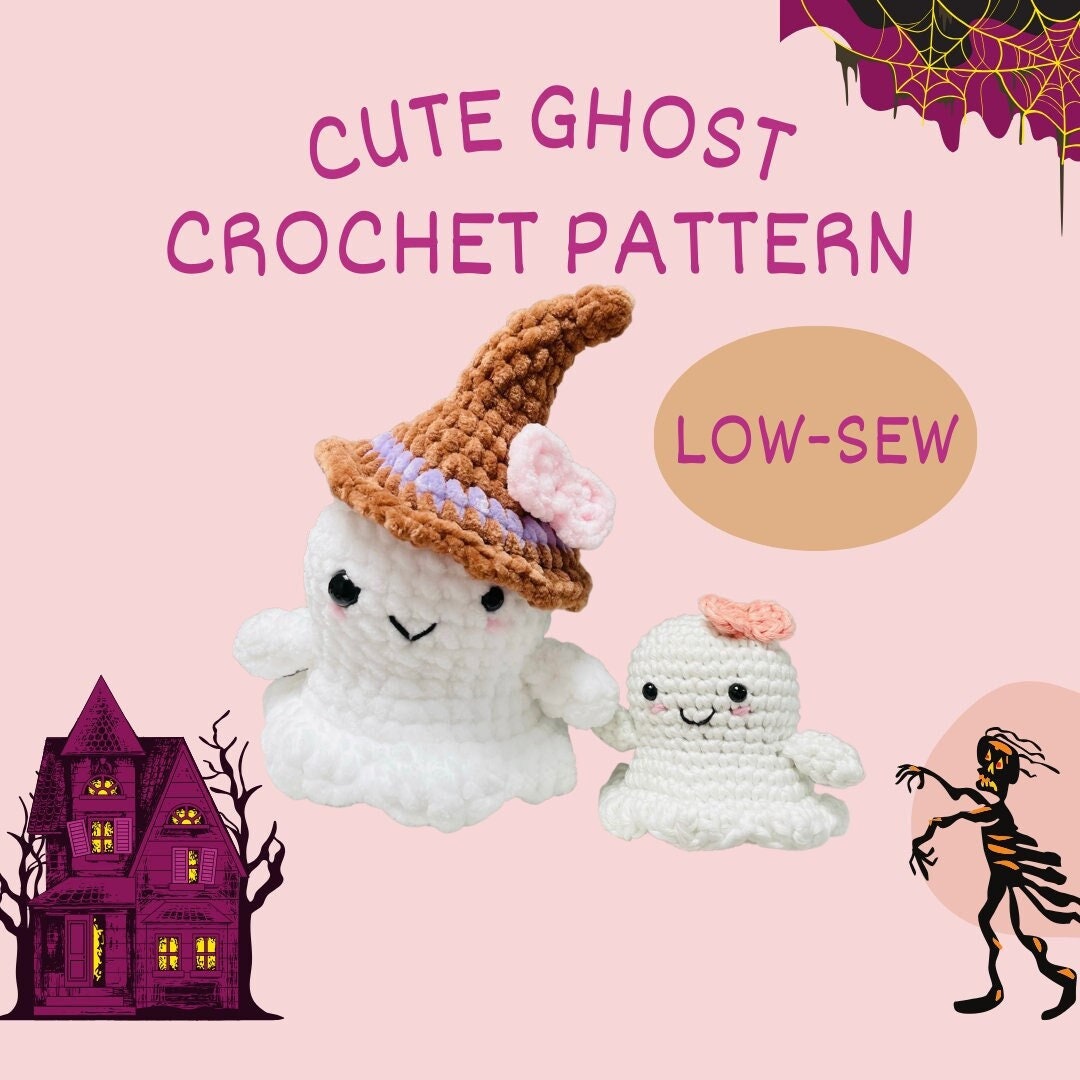 Crochet Ghost Pattern, Cute Ghost Low Sew Pattern, Ghost Plushie, PDF ...
