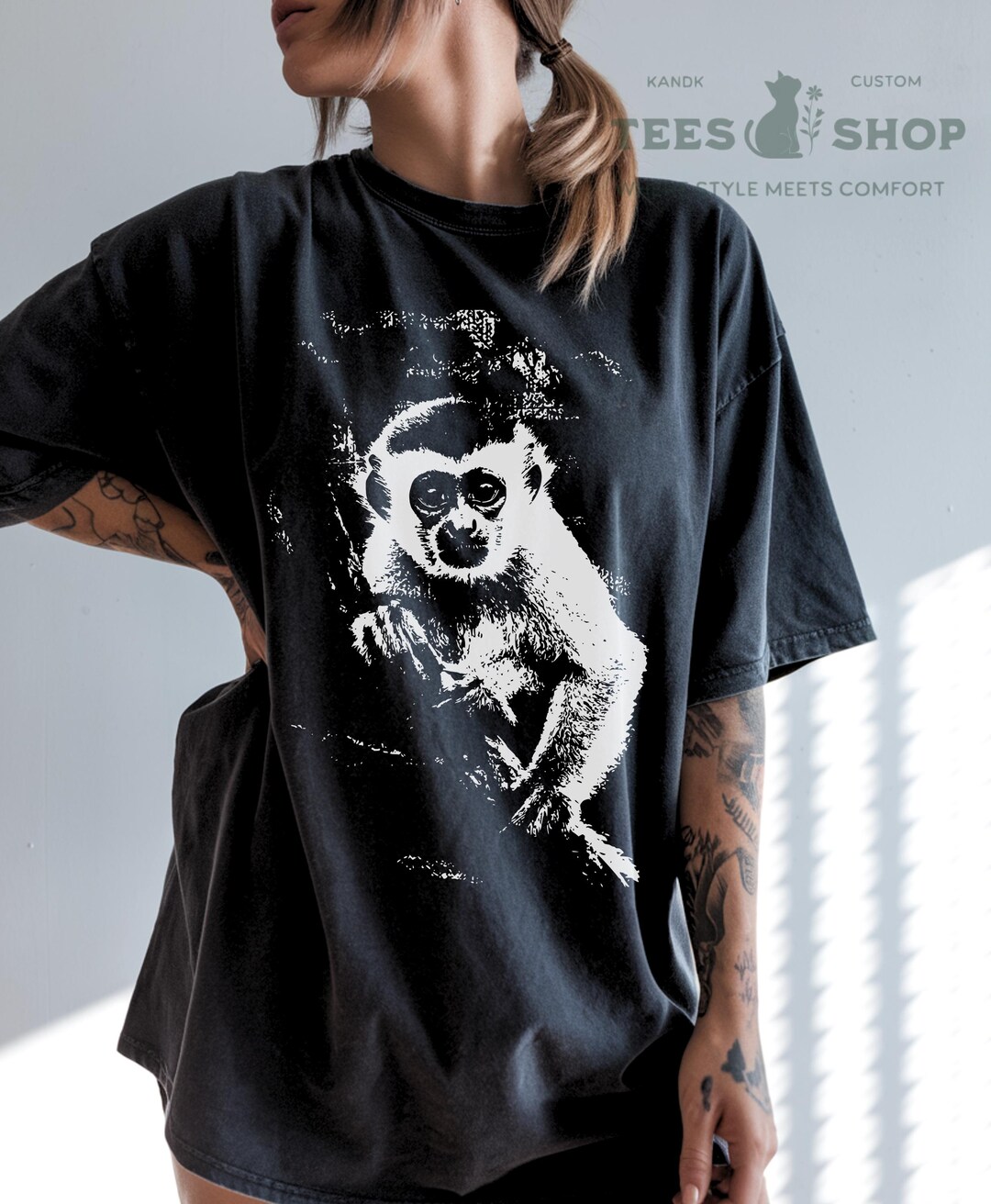 Retro Monkey Tshirt, Y2K Shirt 90s Aesthetic Shirt, Retro Grunge Shirt ...