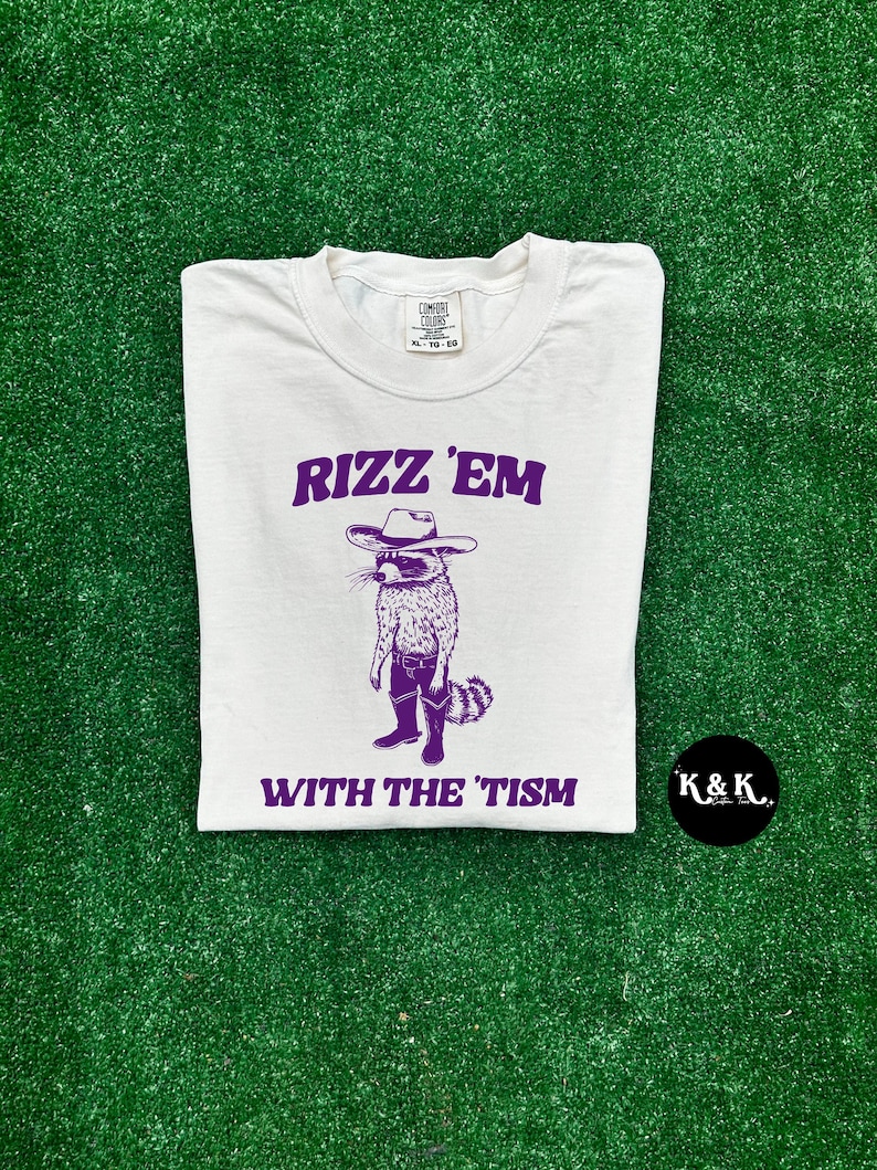 Rizz Em With the Tism Unisex T Shirt, Meme Shirt, Retro Raccoon Tshirt ...