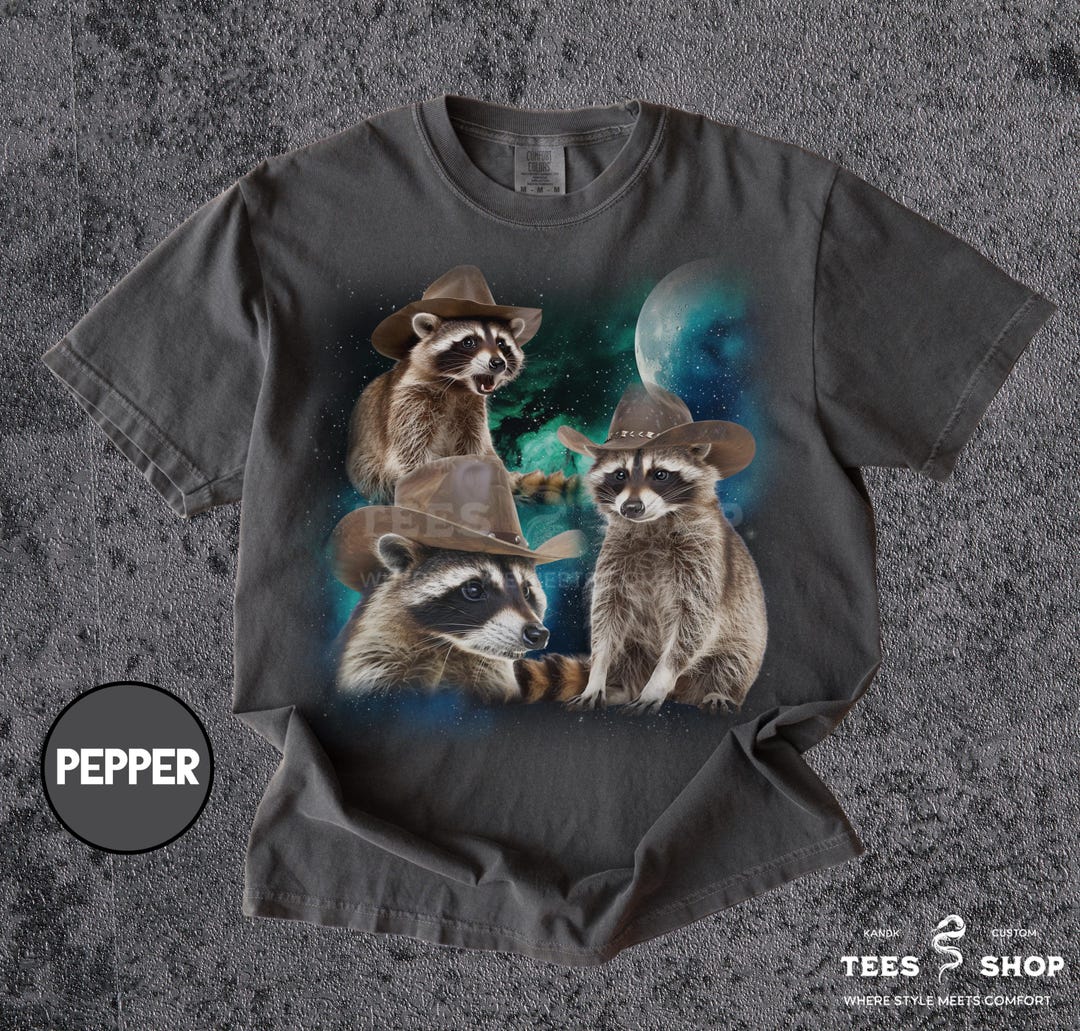 Retro Cowboy Raccoon Graphic T-shirts, Funny Cowboy Shirt, Vintage ...