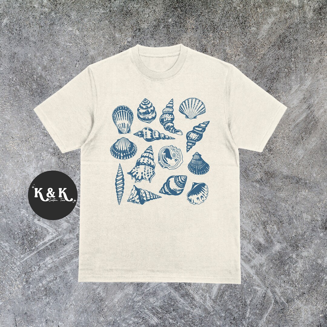 Vintage Sea Shell Shirt, Sea Shell 90s Graphic Tee, Ocean Lover Shirt ...