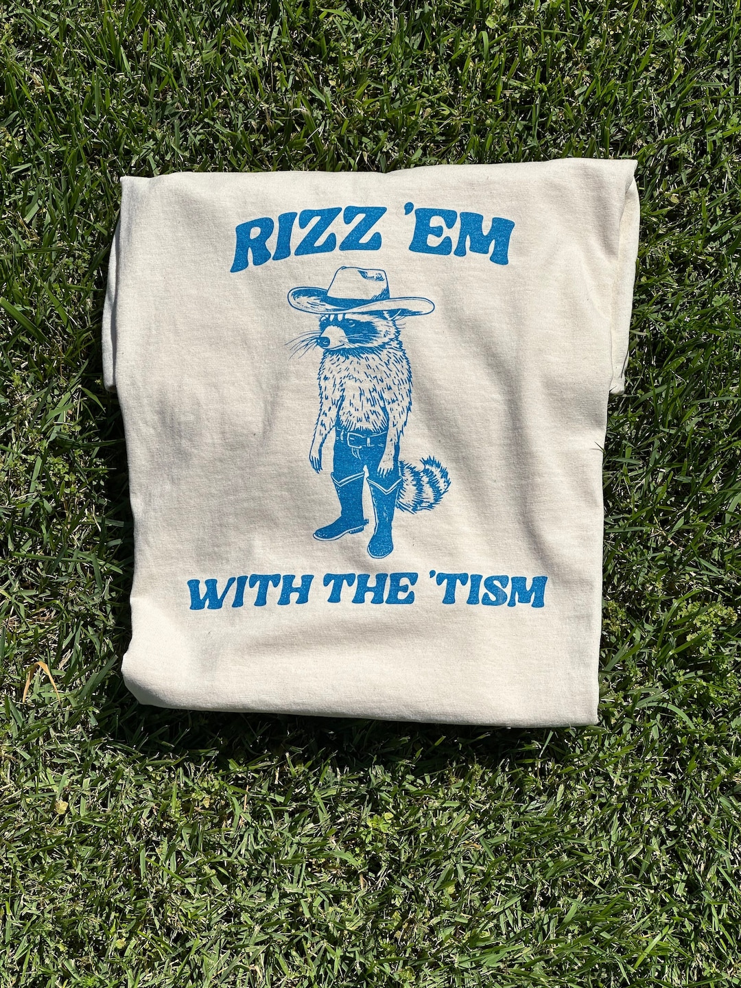 Rizz Em With the Tism Unisex T Shirt, Meme Shirt, Retro Raccoon Tshirt ...