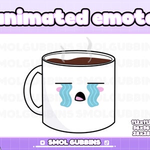 Animated Crying Coffee Emote Twitch, Discord, Youtube - Etsy