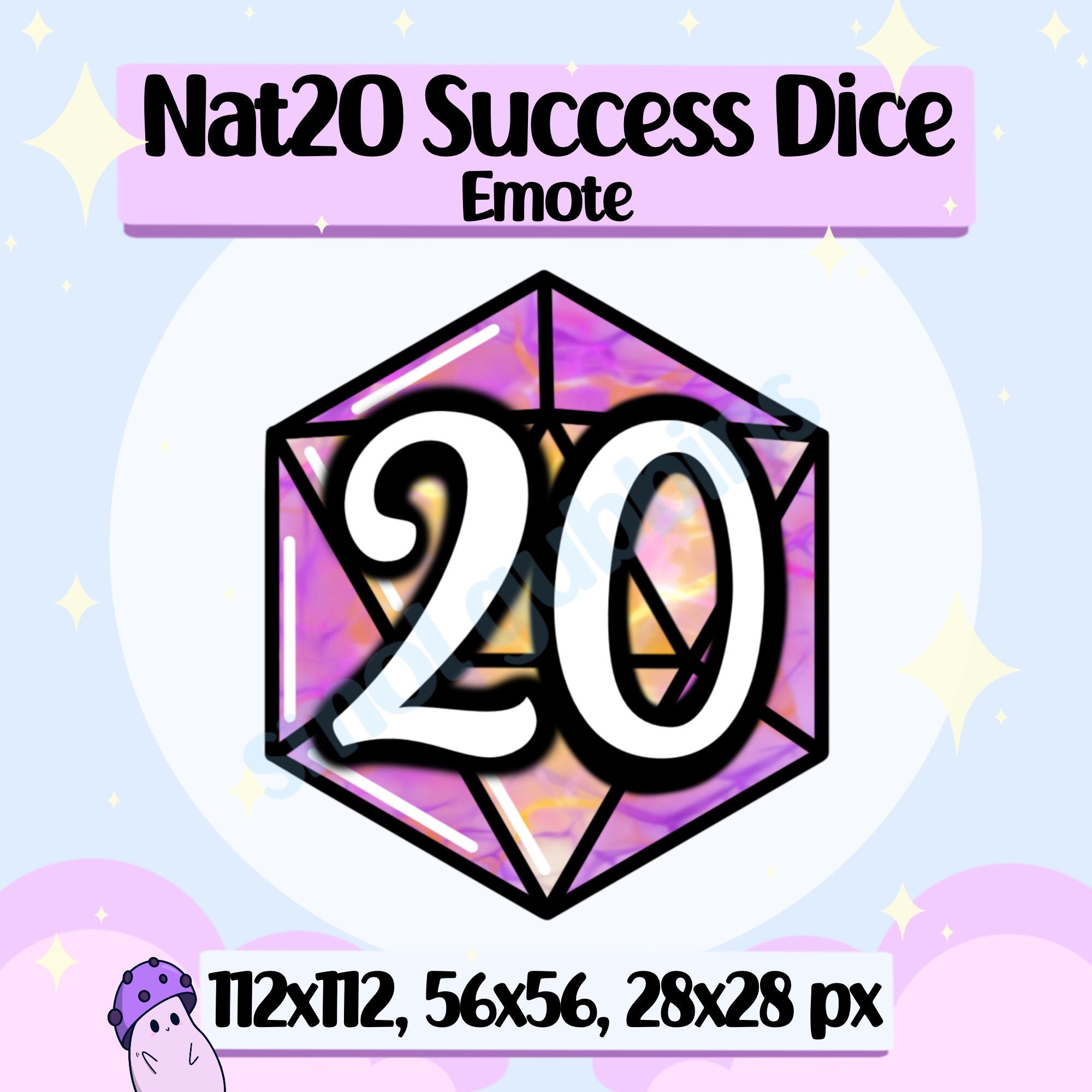 Pink Nat20 Success Dice RPG DND Emote/channel Point Twitch, Discord ...