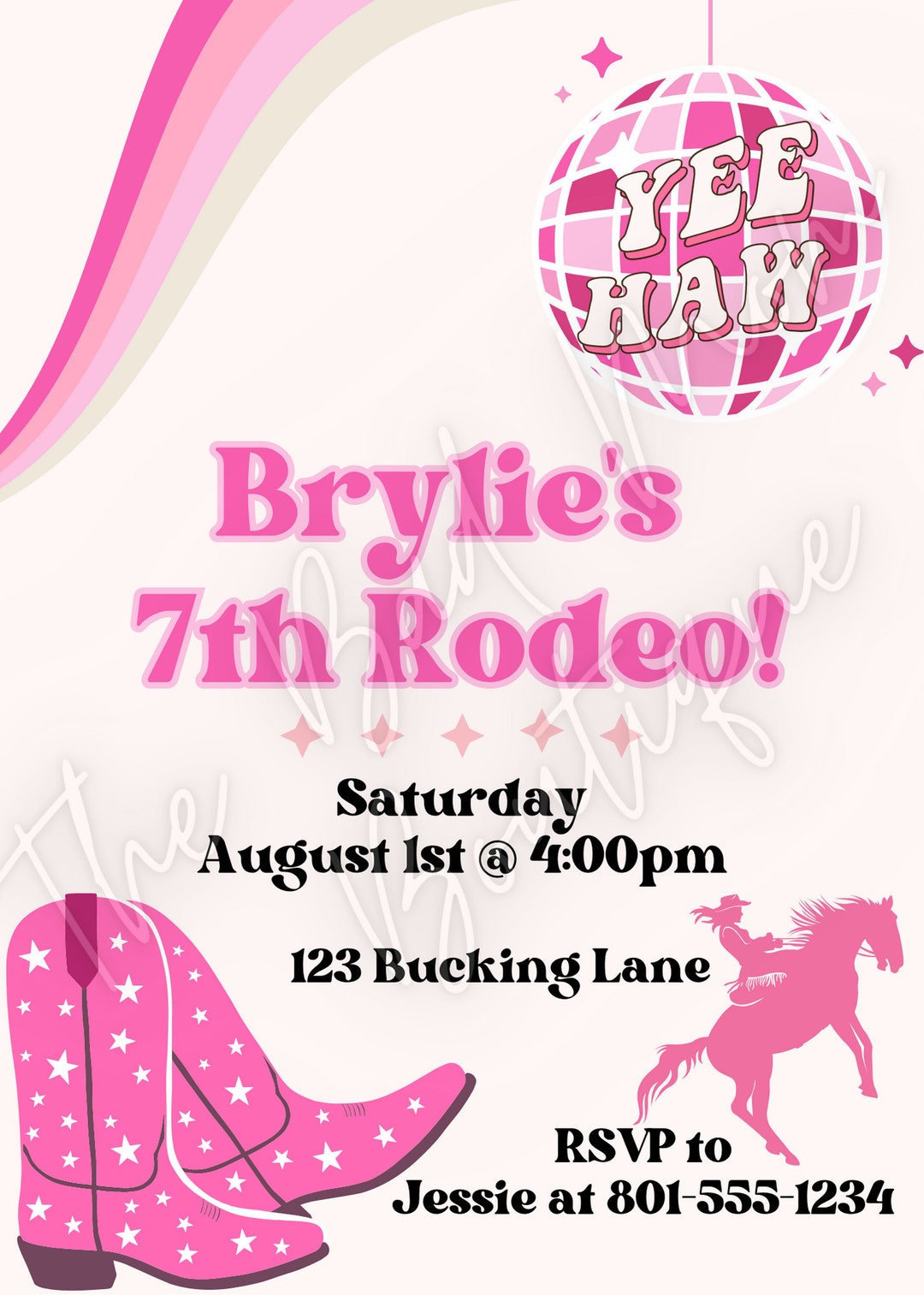 Disco Cowgirl Birthday Invitation - Etsy