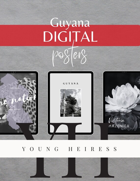 Set of 3 Guyana Posters Black & White Digital Print - Etsy