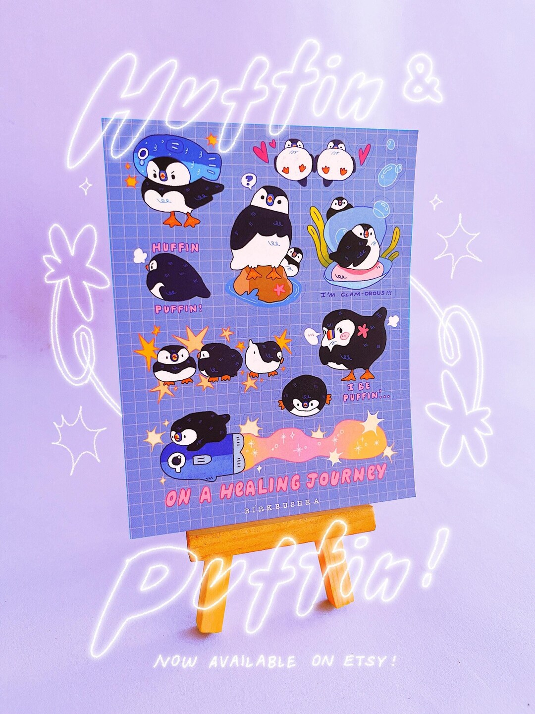 Huffin & Puffin Sticker Sheet - Etsy