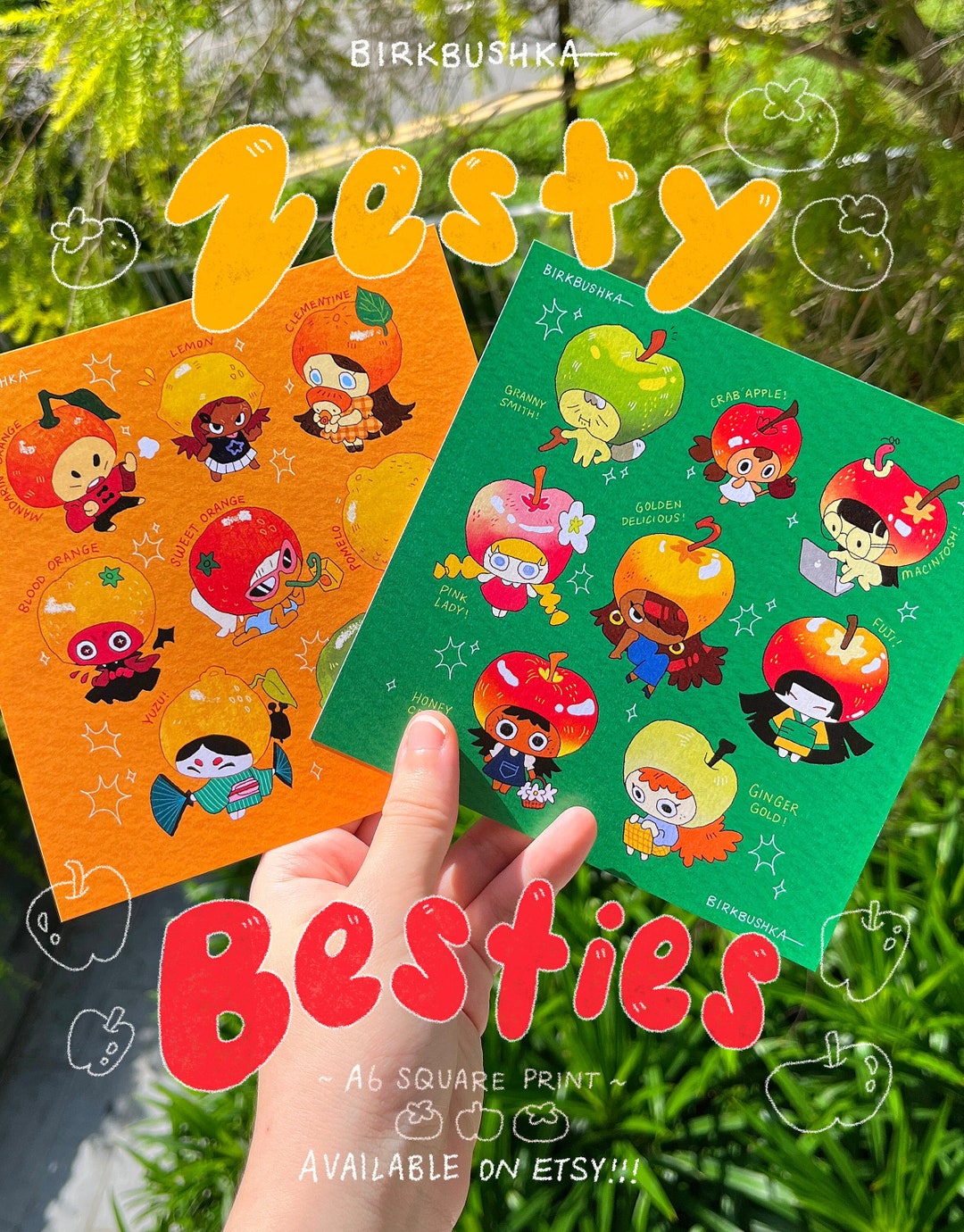ZESTY BESTIES A6 Square Print - Etsy