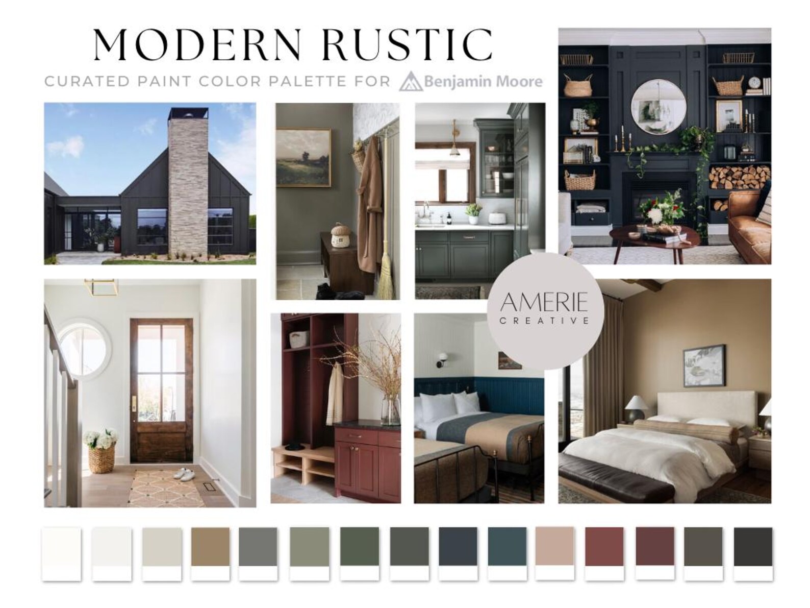 Modern Rustic Home Paint Color Palette Benjamin Moore Paint Palette ...