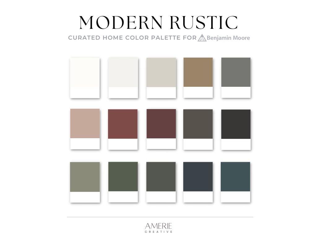 Modern Rustic Home Paint Color Palette Benjamin Moore Paint Palette ...