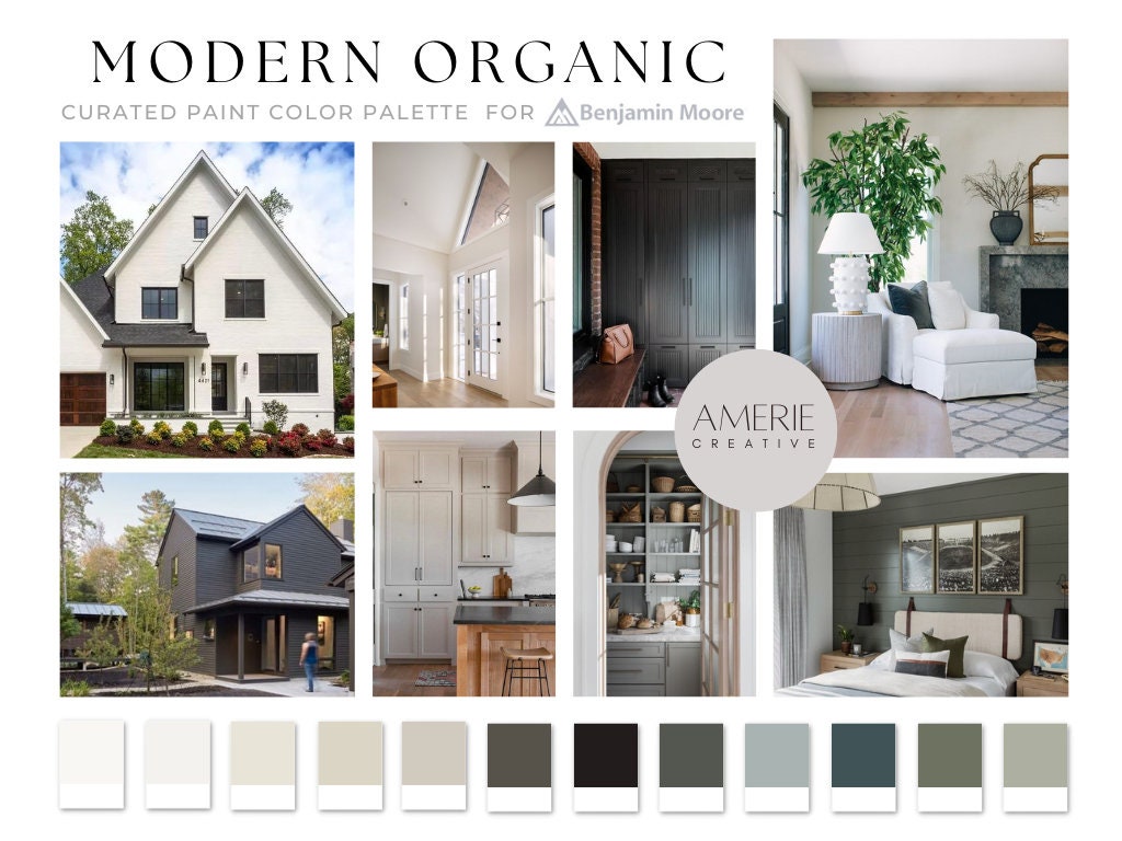 Modern Earthy Neutral Paint Color Palette Benjamin Moore Whole House ...